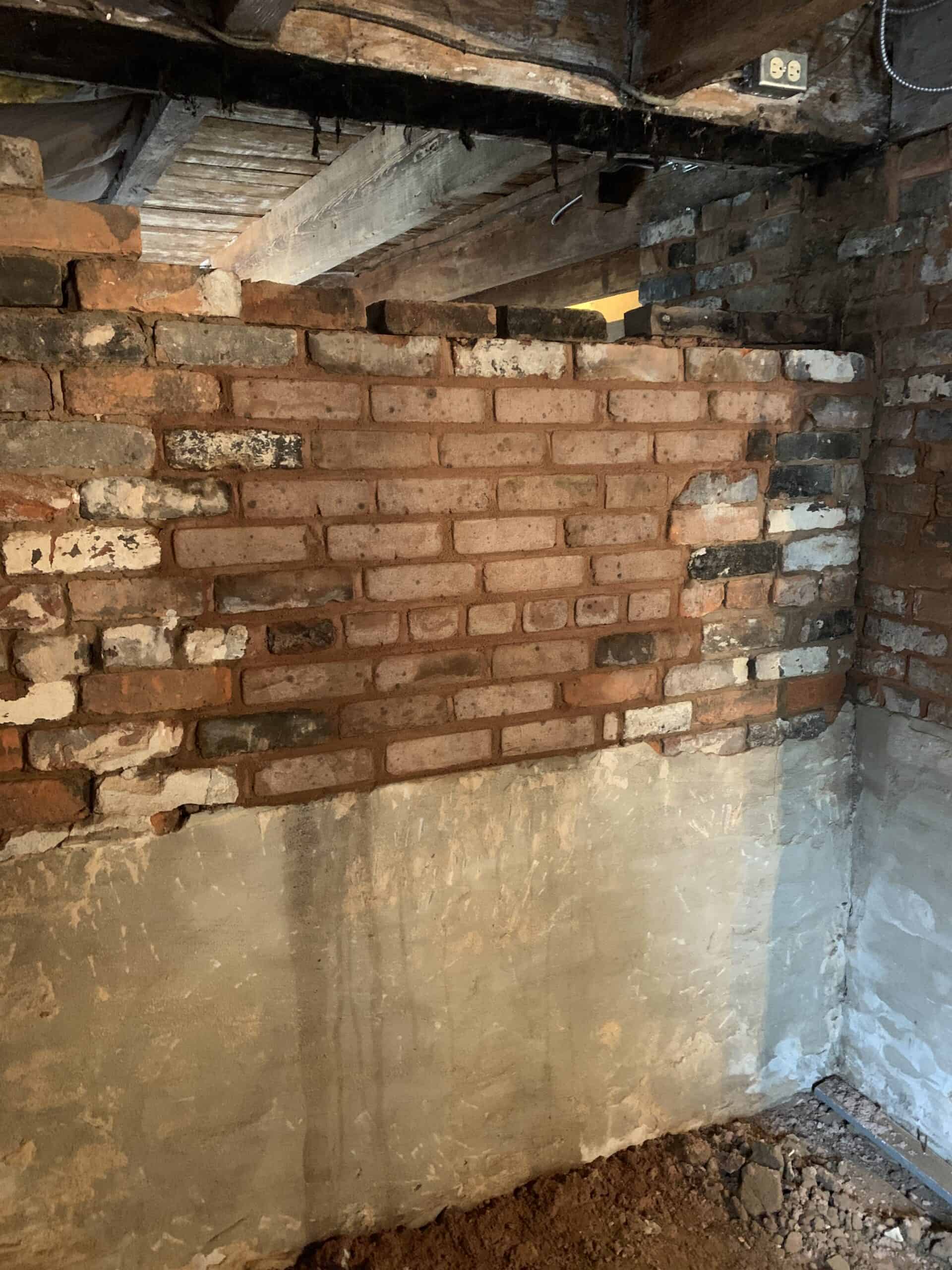 Repointing the Cellar Walls - Historic Meadow Garden