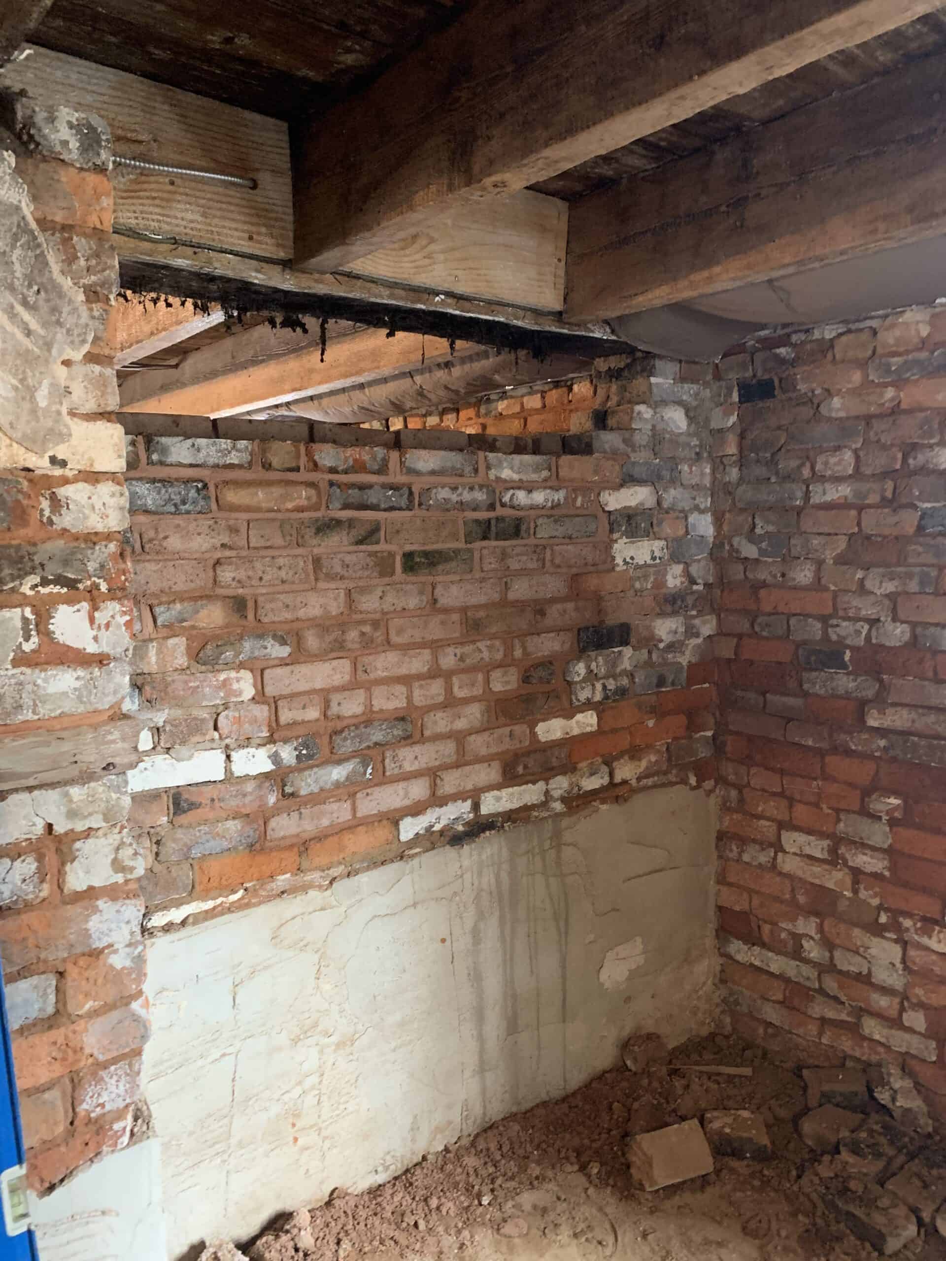 Repointing the Cellar Walls - Historic Meadow Garden